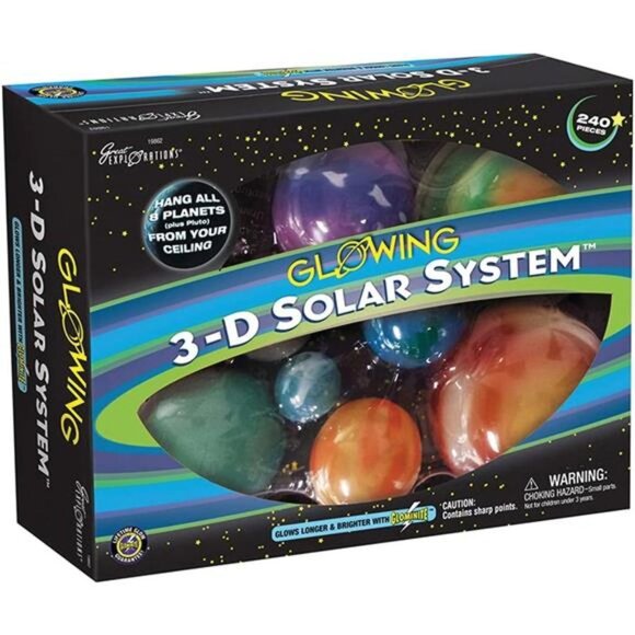 Wall Decor | 3d Solar System Glow Inthe Dark Ceiling Hanging Kit 3d ...